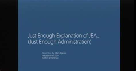 just enough explanation of windows new just enough administration