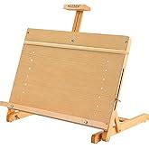 VISWIN Heavy Duty H Frame Tabletop Wooden Easel Hold Canvas Up To 23 Adjustable Beech Wood