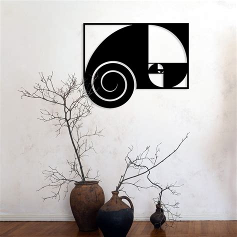 Fibonacci Wall Art Metal Wall Decor Geometric Wall Art Fibonacci