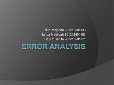 Error Analysis Pptx