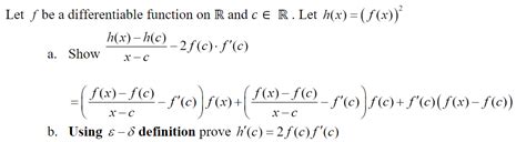 Solved Let F ﻿be A Differentiable Function On R ﻿and Cinr