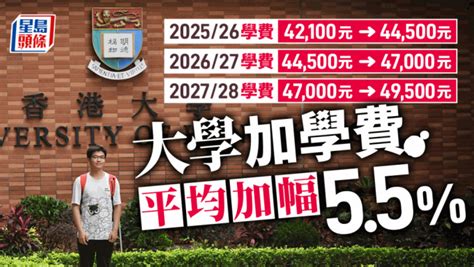 大學加學費｜連續3年加學費 平均加幅55 2526年度學費增至44500元 星島日報