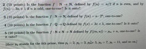 solved 2 10 points is the function f n→n defined by