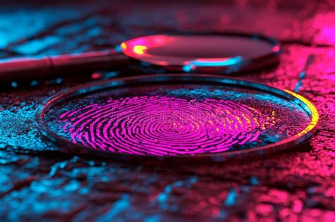 The Identification System Interface Reads A Human Fingerprint Stock