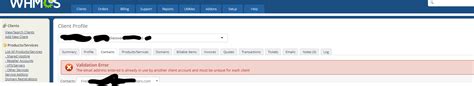 Contact Email Validation Error Troubleshooting Issues Whmcs Community