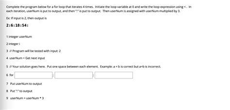 Solved Complete The Program Below For A For Loop That Chegg Com