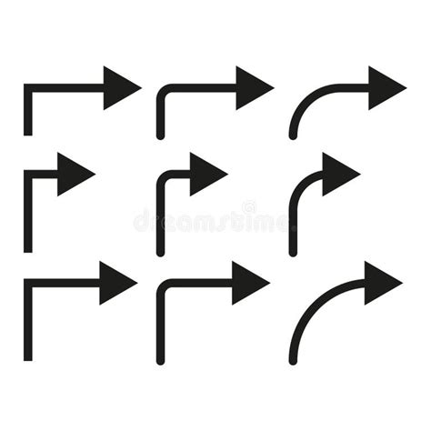 Arrow Direction Set Navigation Path Symbols Road Sign Collection