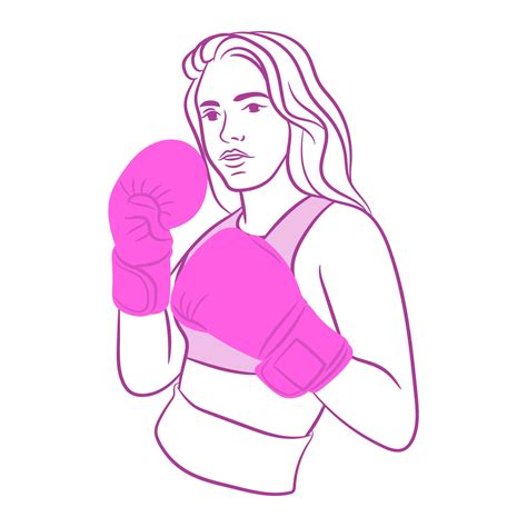 Woman In Boxing Gloves On Pink Background Fight Against Cancer