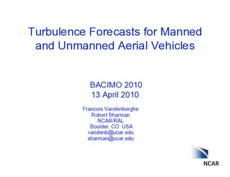 Pdf Turbulence Forecast For Manned And Unmanned Aerial Vehicle
