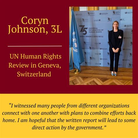 Coryn Johnson 3l Recently Represented The Human Rights Center And The