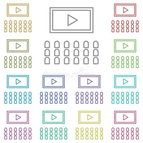 Cinema People Multi Color Icon Simple Thin Line Outline Vector Of Cinema Icons For Ui And Ux