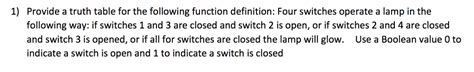 Solved Provide A Truth Table For The Following Function Chegg