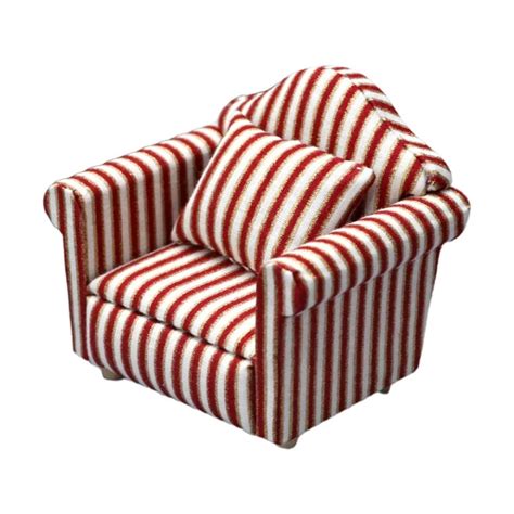 1 12 Mini Sofa Armchair Wooden Couch Toy Floral Sofa Throw Pillow Doll House Furniture Role Play