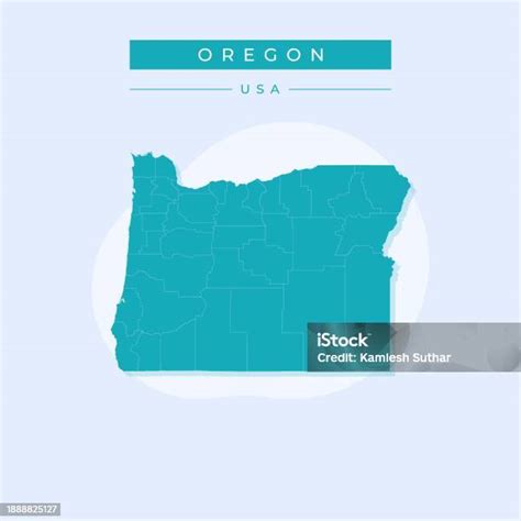 Vector Illustration Vector Of Oregon Map Oregon Stock Illustration