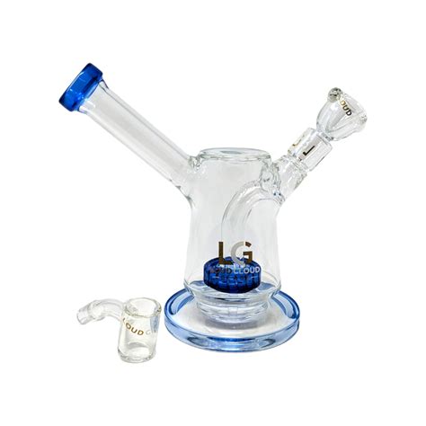 8 Loud Cloud Glass Showerhead Perc Water Pipe Rig With Bowl And Banger