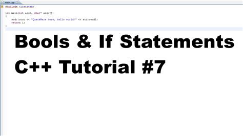 bools and if statements c tutorial 7 youtube