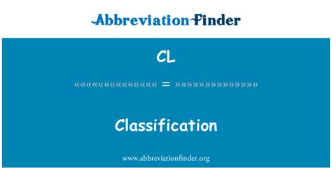 Cl ย่อมาจาก การจัดประเภท Classification