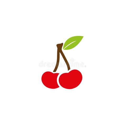 Cherry Icon Vector Fruit Illustration Sweet Cherries Fresh Healthy