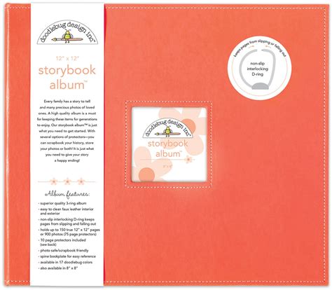 Doodlebug Storybook D Ring Album 12x12 Coral Michaels