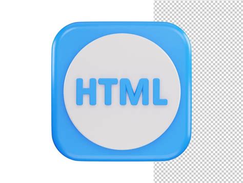 premium psd html programing icon 3d rendering vector illustration