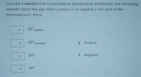 Solved Consider A Reaction That Is Described As Spontaneous