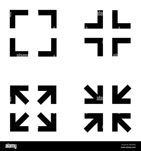 Collection Of Full Screen And Exit Full Screen Icons Arrow Mark Icons Scalability Icons In