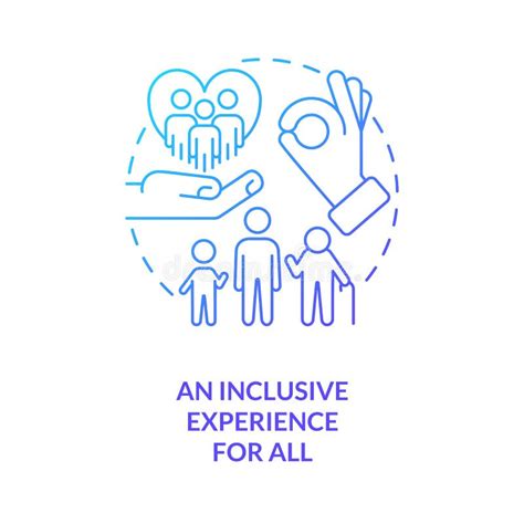 Inclusive Experience For All Blue Gradient Concept Icon Stock Vector