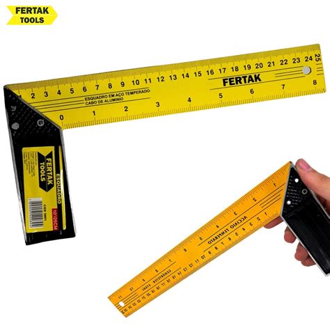 Esquadro De Aço Com Cabo Metalico Polegadas Fertak Shopee Brasil