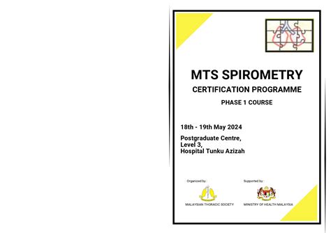 Mts Spirometry Certification Malaysian Thoracic Society Facebook