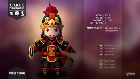 Three Kingdoms Wen Chou 3d Humanoids Unity Asset Store Sponsored