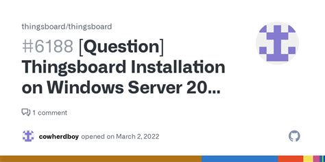 Question Thingsboard Installation On Windows Server 2016 With