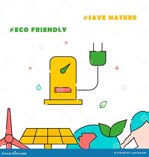 Electric Car Refueling Filled Line Icon Simple Illustration Stock
