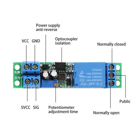 DC 12V Switch Delay Relay Module With Adjustable Delay Time 0 25 Second Signal Triggering Switch