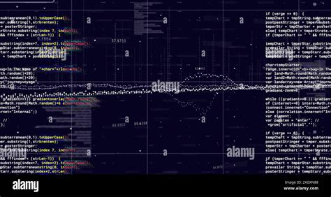 Image Of White Data Stream With Numeric And Text Data Processing Over