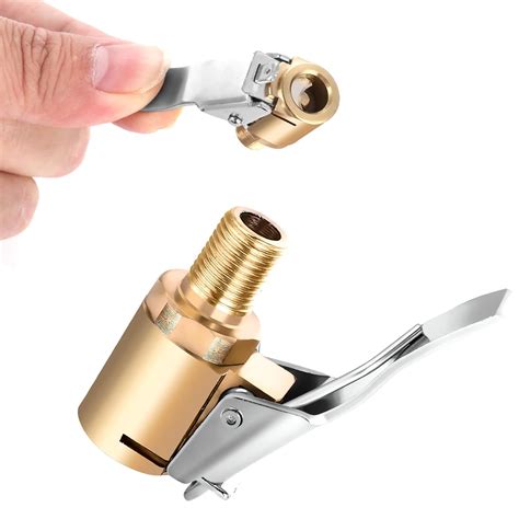 Amabro 2PCS Tire Inflator Brass Locking Tire Air Chuck With Clip