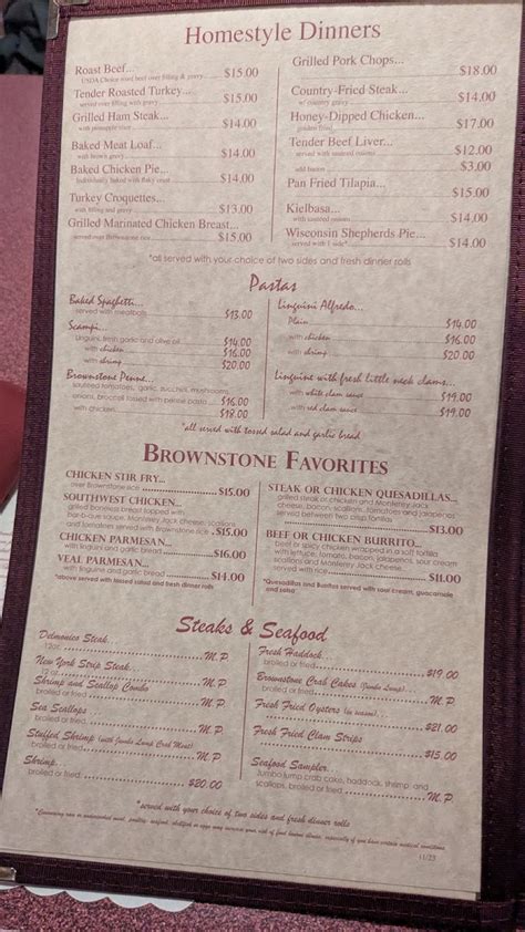 Brownstone Cafe Menu New On The 2026
