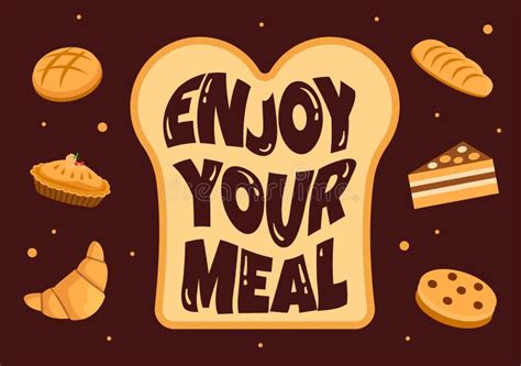 Enjoy Your Meal Vector Illustration A Variety Of Delicious Food In Home