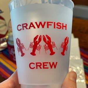 IN STOCK Crawfish Crew Themed Party Cups Frosted Disposable Plastic
