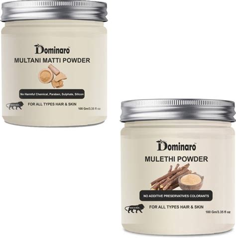 Dominaro 100 Organic Multani Matti Powder And Mulethi Powder For Skin