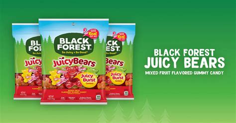 Juicy Bears Mixed Fruit Flavored Gummy Candy Black Forest Snacks