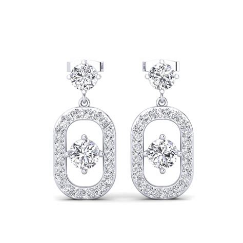 Női Fülbevaló Faircloth Kerek Vágással 12 Karát Gyémánt Fehér 375
