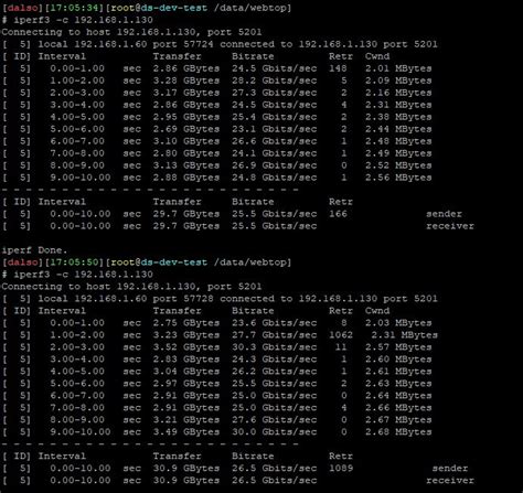 proxmox에서 헤놀로지 네트워크 어댑터별 속도 테스트 virtio e1000 vmxnet3