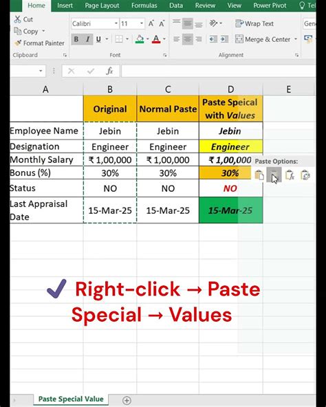 Keep Existing Format With Paste Special Excel Shortcut Excel