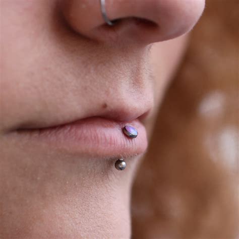 Vertical Labret Jewelry Brilliance Piercing