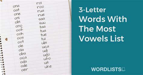 3 Letter Words With The Most Vowels List