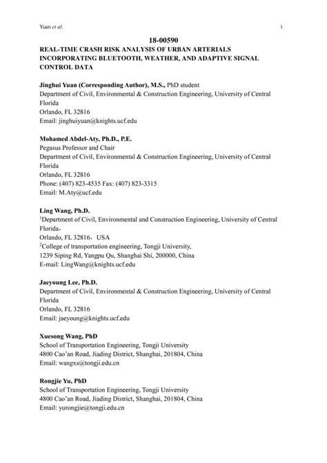 Real Time Crash Risk Analysis Of Urban Arterials Incorporating Bluetooth Weather And Adaptive