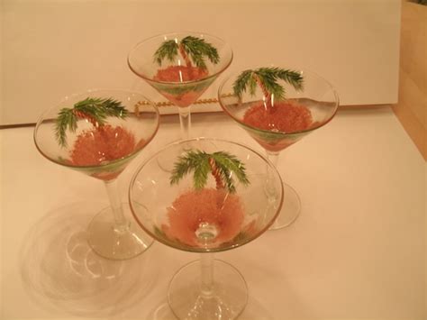 Palm Tree Martini Glasses Set Of Four Etsy