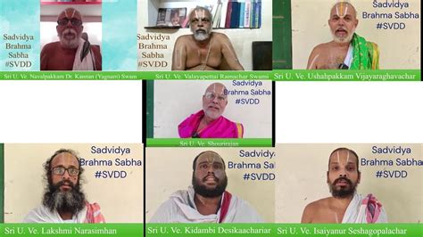 Part 3 Vidwans And Participants On Sathvidya Brahma Sabha At Sri Desika