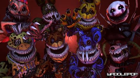 Corrupted Animatronics Corrupted Foxy Chica Bonnie Freddy Springtrap GoldenFreddy