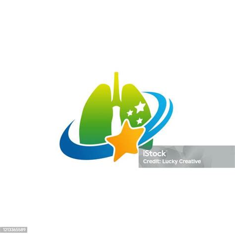 건강 폐 로고 템플릿 개념 벡터 폐 스타 로고 디자인 벡터 디자인 개념 로고 템플릿에 대한 로고 유형 요소 개념에 대한 스톡